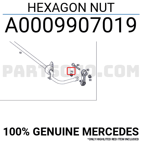 HEXAGON NUT A0009907019 | MERCEDES Parts | PartSouq