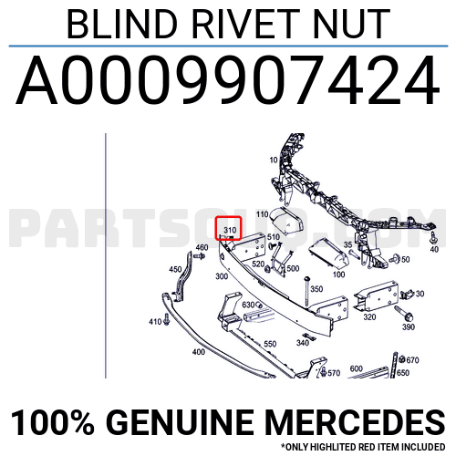 BLIND RIVET NUT A0009907424 | MERCEDES Parts | PartSouq