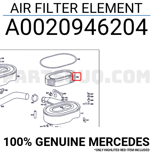 AIR FILTER ELEMENT A0020946204 | MERCEDES Parts | PartSouq