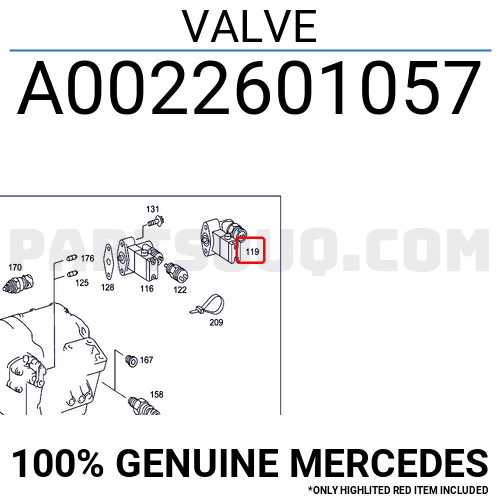 VALVE A0022601057 | MERCEDES Parts | PartSouq