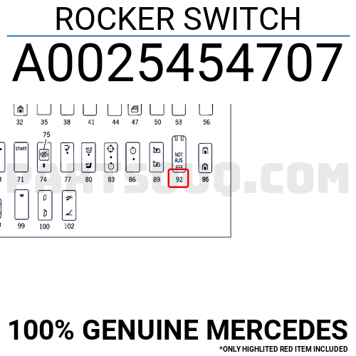 ROCKER SWITCH A0025454707 | MERCEDES Parts | PartSouq