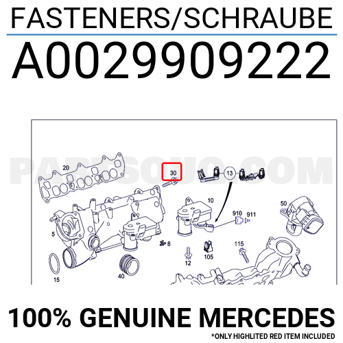 FASTENERS/SCHRAUBE A0029909222 | MERCEDES Parts | PartSouq