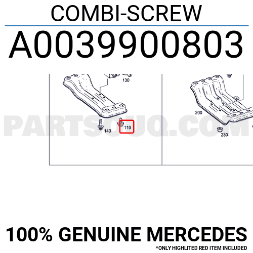 COMBI-SCREW A0039900803 | MERCEDES Parts | PartSouq