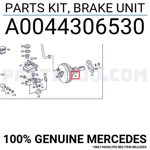 PARTS KIT, BRAKE UNIT A0044306530 | MERCEDES Parts | PartSouq