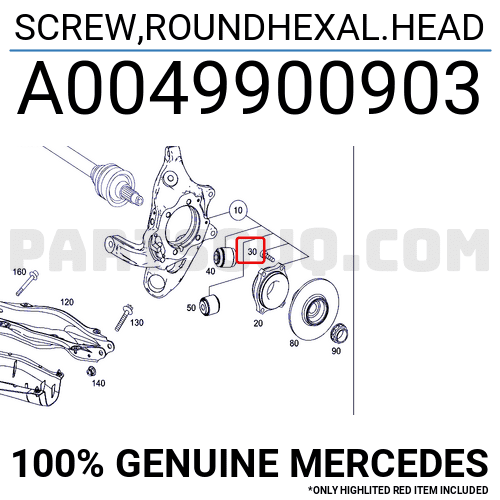 SCREW,ROUNDHEXAL.HEAD A0049900903 | MERCEDES Parts | PartSouq