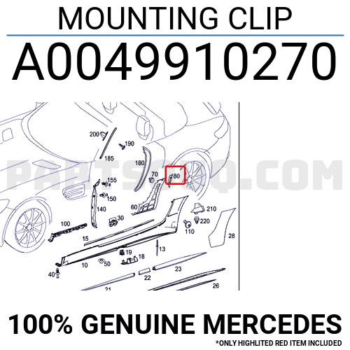 MOUNTING CLIP A0049910270 | MERCEDES Parts | PartSouq