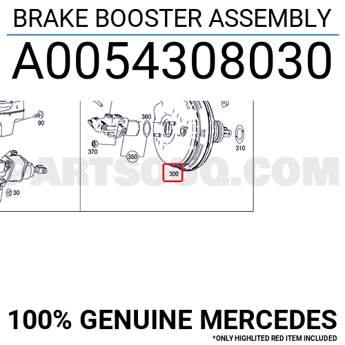 BRAKE BOOSTER ASSEMBLY A0054308030 | MERCEDES Parts | PartSouq