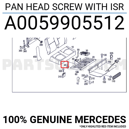 PAN HEAD SCREW WITH ISR A0059905512 | MERCEDES Parts | PartSouq