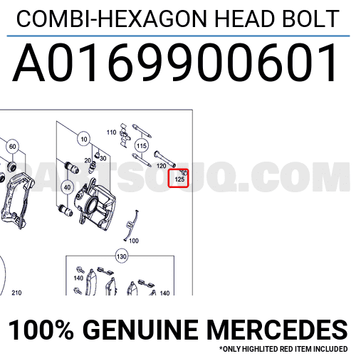 COMBI-HEXAGON HEAD BOLT A0169900601 | MERCEDES Parts | PartSouq