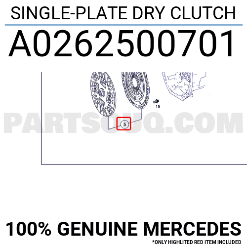 SINGLE-PLATE DRY CLUTCH A0262500701 | MERCEDES Parts | PartSouq