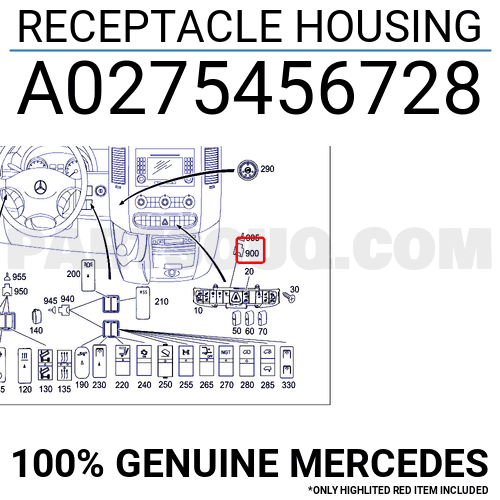 RECEPTACLE HOUSING A0275456728 | MERCEDES Parts | PartSouq