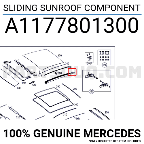 SLIDING SUNROOF COMPONENT A1177801300 | MERCEDES Parts | PartSouq