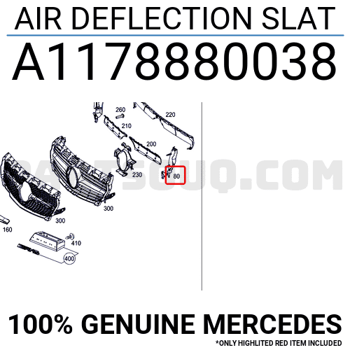 AIR DEFLECTION SLAT A1178880038 | MERCEDES Parts | PartSouq