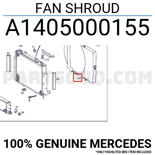 FAN SHROUD A1405000155 | MERCEDES Parts | PartSouq