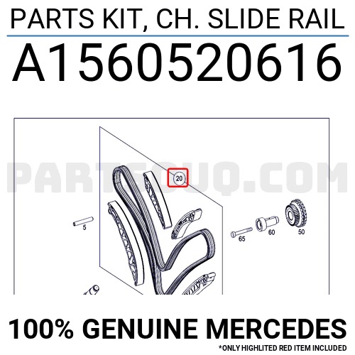 PARTS KIT, CH. SLIDE RAIL A1560520616 | MERCEDES Parts | PartSouq