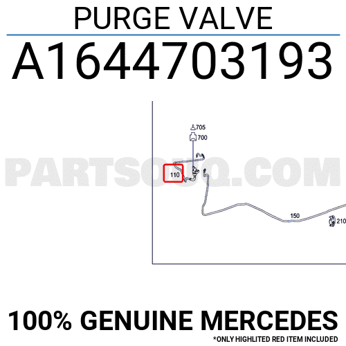 PURGE VALVE A1644703193 | MERCEDES Parts | PartSouq