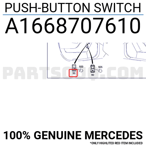 PUSH-BUTTON SWITCH A1668707610 | MERCEDES Parts | PartSouq