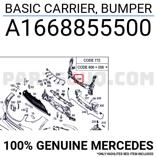 BASIC CARRIER, BUMPER A1668855500 | MERCEDES Parts | PartSouq