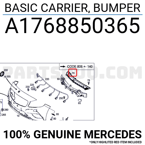 BASIC CARRIER, BUMPER A1768850365 | MERCEDES Parts | PartSouq