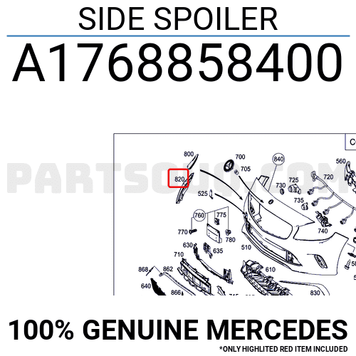 SIDE SPOILER A1768858400 | MERCEDES Parts | PartSouq