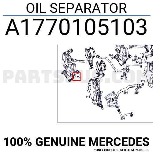 OIL SEPARATOR A1770105103 | MERCEDES Parts | PartSouq
