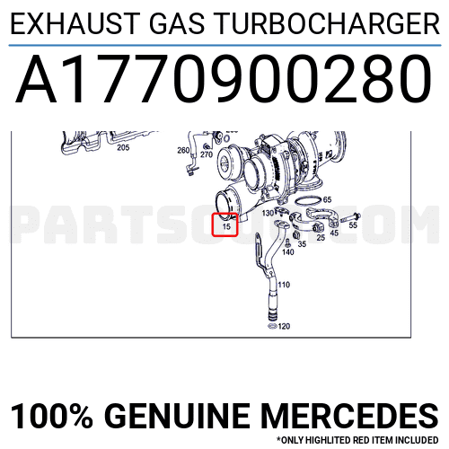 EXHAUST GAS TURBOCHARGER A1770900280 | MERCEDES Parts | PartSouq