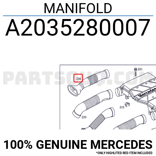 MANIFOLD A2035280007 | MERCEDES Parts | PartSouq