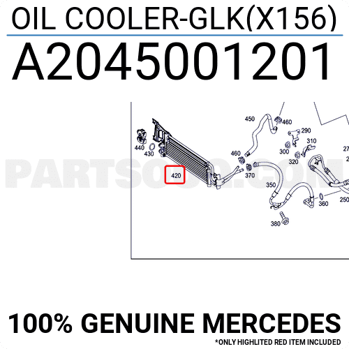 OIL COOLER-GLK(X156) A2045001201 | MERCEDES Parts | PartSouq