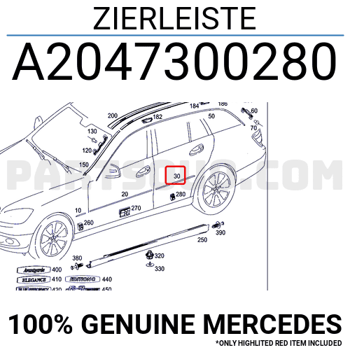 ZIERLEISTE A2047300280 | MERCEDES Parts | PartSouq