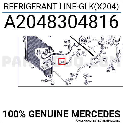 REFRIGERANT LINE-GLK(X204) A2048304816 | MERCEDES Parts | PartSouq