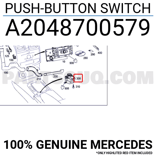 PUSH-BUTTON SWITCH A2048700579 | MERCEDES Parts | PartSouq