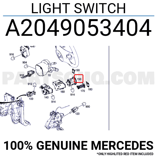 LIGHT SWITCH A2049053404 | MERCEDES Parts | PartSouq