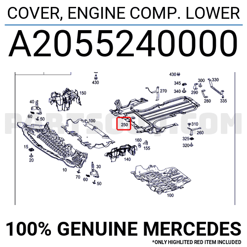COVER, ENGINE COMP. LOWER A2055240000 | MERCEDES Parts | PartSouq