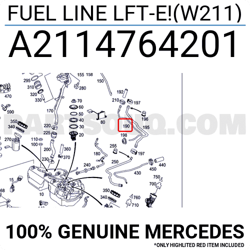 FUEL LINE LFT-E!(W211) A2114764201 | MERCEDES Parts | PartSouq