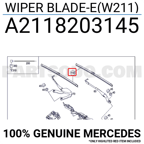 WIPER BLADE-E(W211) A2118203145 | MERCEDES Parts | PartSouq