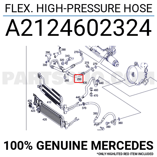 FLEX. HIGH-PRESSURE HOSE A2124602324 | MERCEDES Parts | PartSouq
