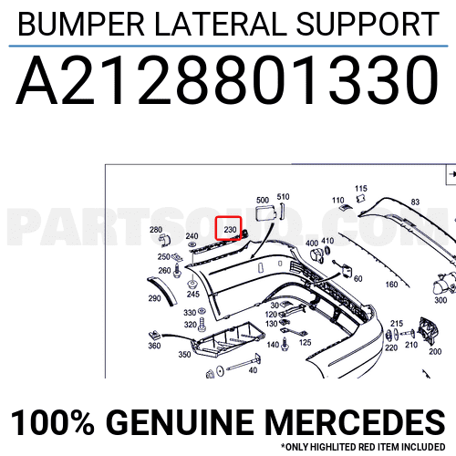 BUMPER LATERAL SUPPORT A2128801330 | MERCEDES Parts | PartSouq