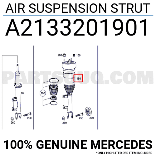 AIR SUSPENSION STRUT A2133201901 | MERCEDES Parts | PartSouq