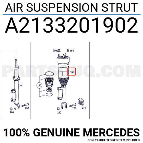 AIR SUSPENSION STRUT A2133201902 | MERCEDES Parts | PartSouq
