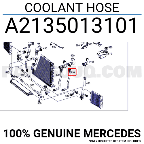 COOLANT HOSE A2135013101 | MERCEDES Parts | PartSouq