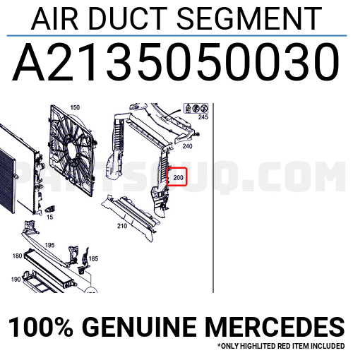 AIR DUCT SEGMENT A2135050030 | MERCEDES Parts | PartSouq