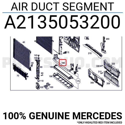 AIR DUCT SEGMENT A2135053200 | MERCEDES Parts | PartSouq