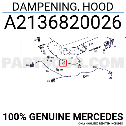 DAMPENING, HOOD A2136820026 | MERCEDES Parts | PartSouq