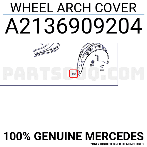 WHEEL ARCH COVER A2136909204 | MERCEDES Parts | PartSouq