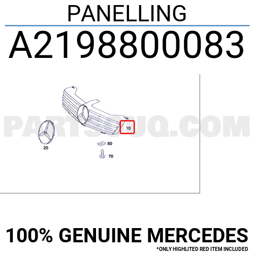PANELLING A2198800083 | MERCEDES Parts | PartSouq