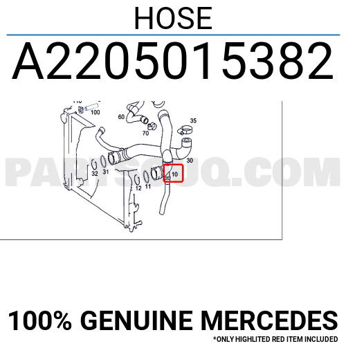 HOSE A2205015382 | MERCEDES Parts | PartSouq