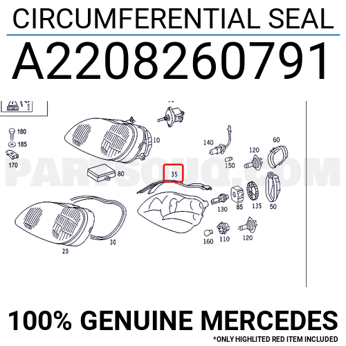 CIRCUMFERENTIAL SEAL A2208260791 | MERCEDES Parts | PartSouq