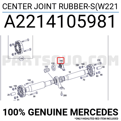 CENTER JOINT RUBBER-S(W221 A2214105981 | MERCEDES Parts | PartSouq