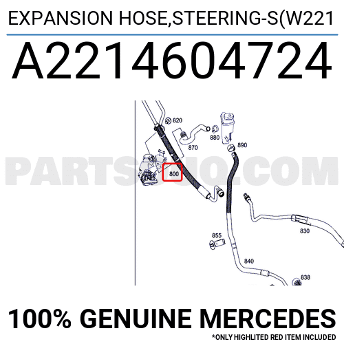 EXPANSION HOSE,STEERING-S(W221 A2214604724 | MERCEDES Parts | PartSouq