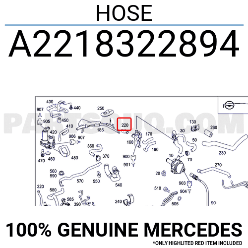 HOSE A2218322894 | MERCEDES Parts | PartSouq